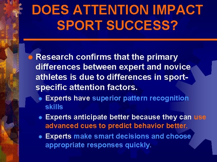 HELPING ATHLETES STAY FOCUSED ATTENTION BASICS Damon Burton