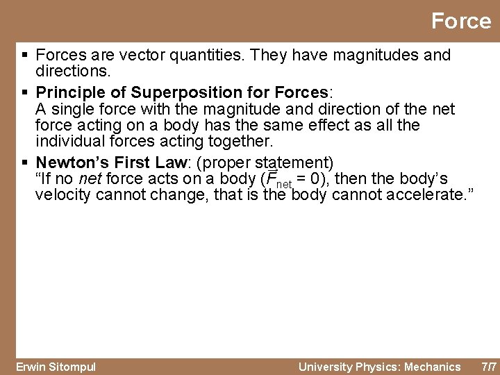 Lecture 7 Ch 5 Newtons Laws of Motion
