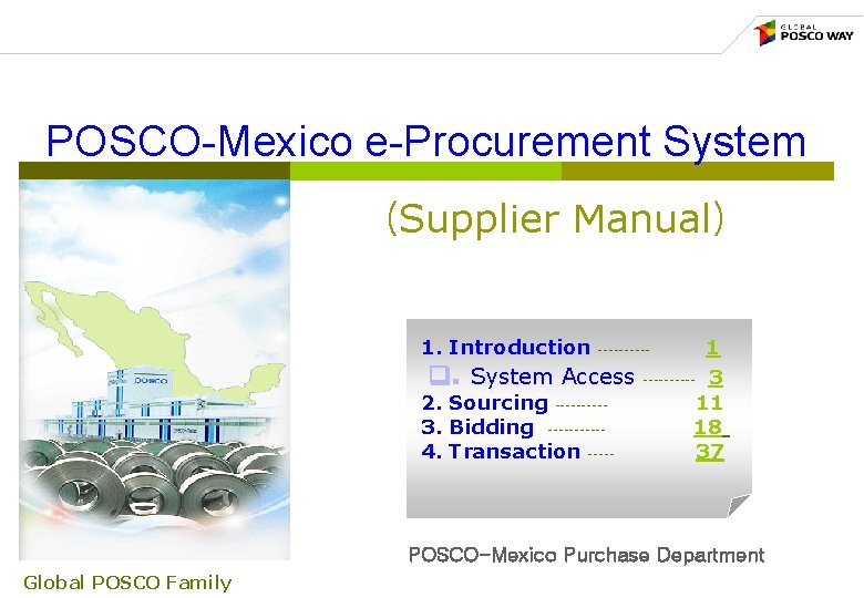 POSCOMexico eProcurement System Supplier Manual 1 Introduction 1