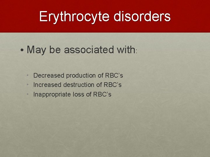 AnemiaErythrocyte Disorders Laboratory Procedures Anemia Defined A ...