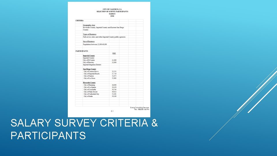 CLASSIFICATION COMPENSATION STUDY SUPERIOR COURT OF CALIFORNIA COUNTY