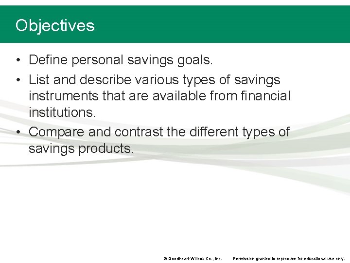 Chapter 5 Savings Section 5 1 SAVINGS PLANS