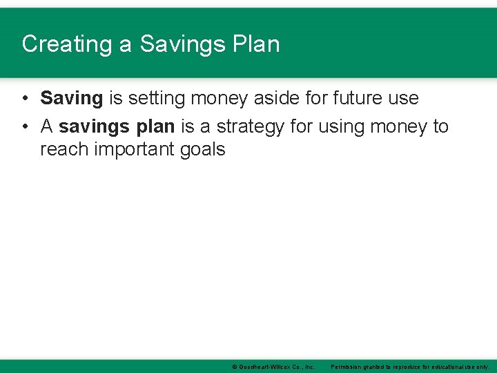 Chapter 5 Savings Section 5 1 SAVINGS PLANS
