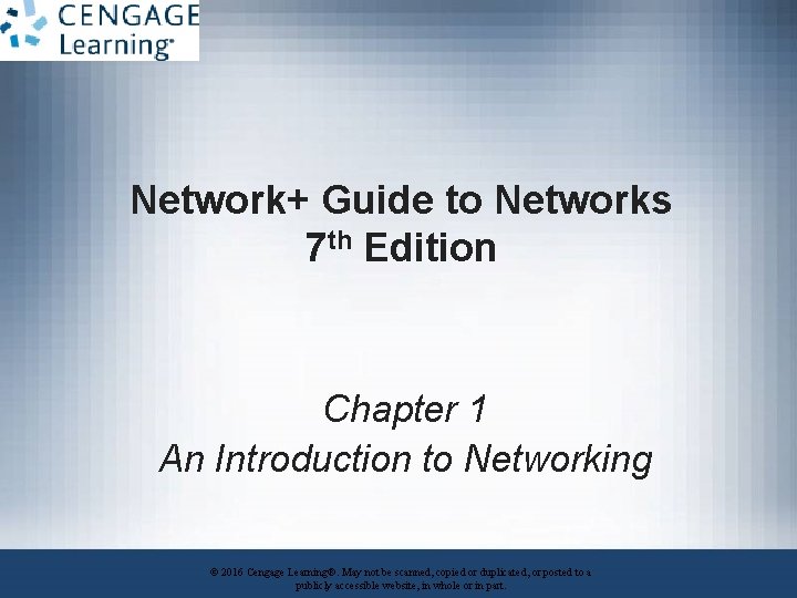 Network Guide to Networks 7 th Edition Chapter