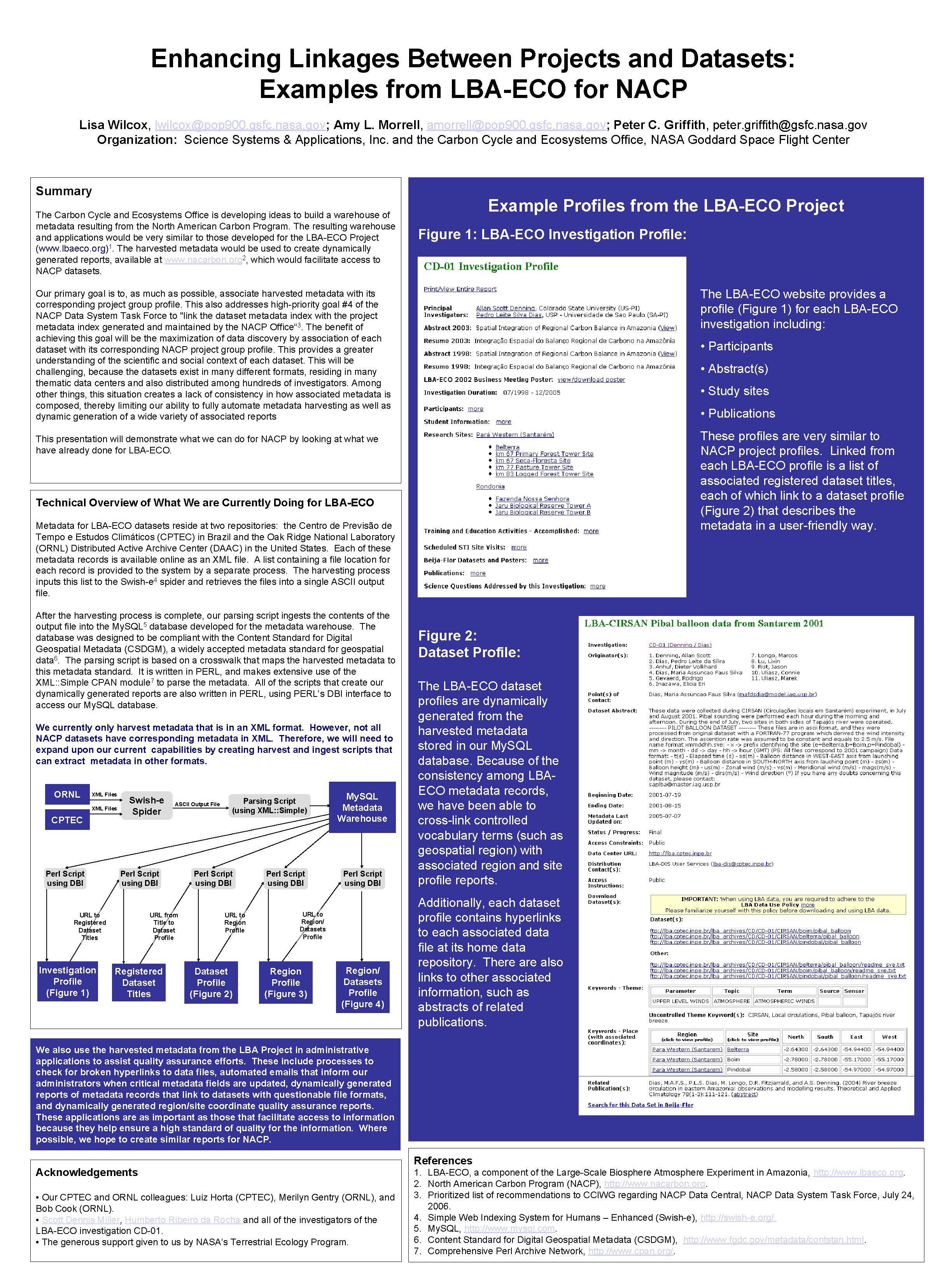 Enhancing Linkages Between Projects and Datasets Examples from
