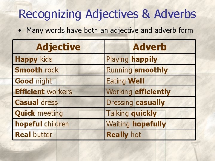 Using Adjectives and Adverbs Correctly What are adjectives