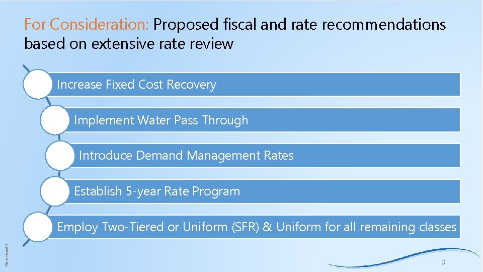 Water Cost of Service Rate Study Preliminary Analysis