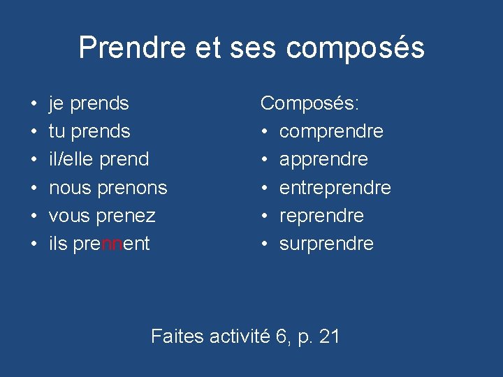 FRANAIS 215 VERBES IRREGULIERS SOMMAIRE LES INCONTOURNABLES avoir