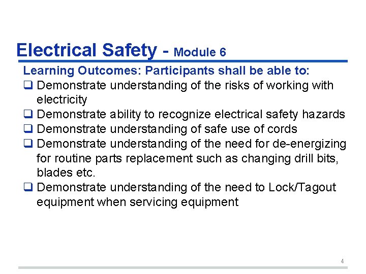 Electrical Safety Module 6 Electrical Warehouse Worker Hazards