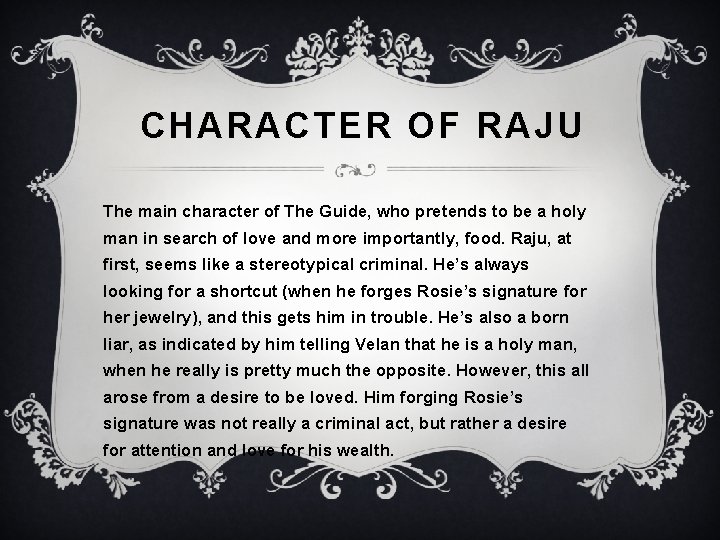 THE GUIDE R K NARAYAN INTRODUCTION The Guide