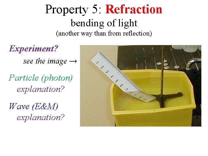 Property 5 Refraction bending of light another way