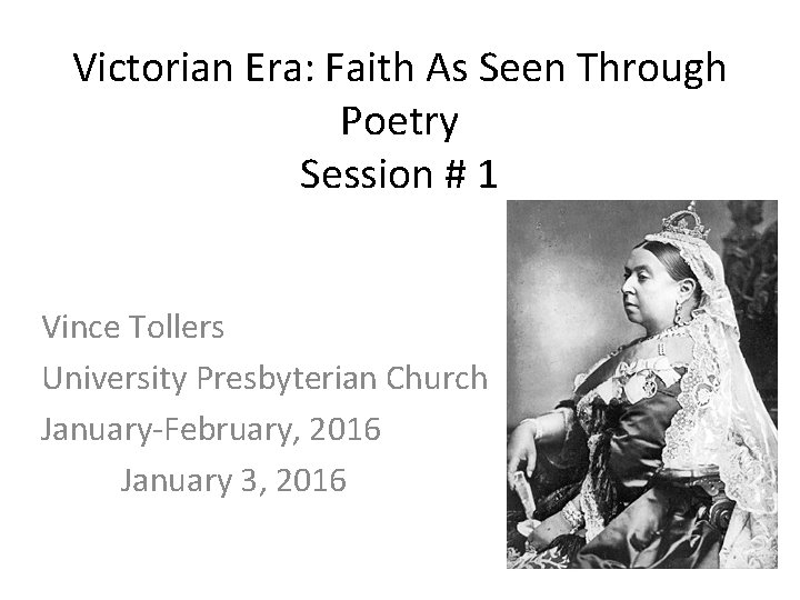 Victorian Era Faith As Seen Through Poetry Session