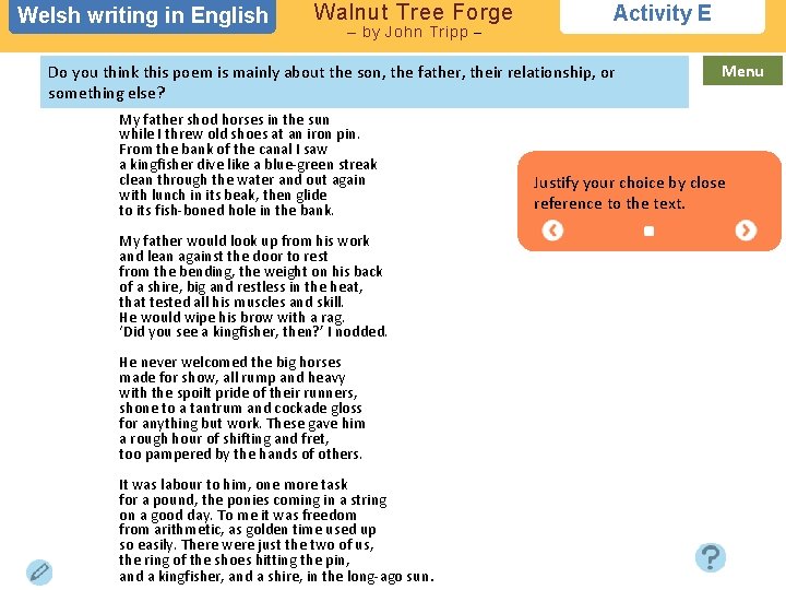 Welsh writing in in English Walnut Tree Forge