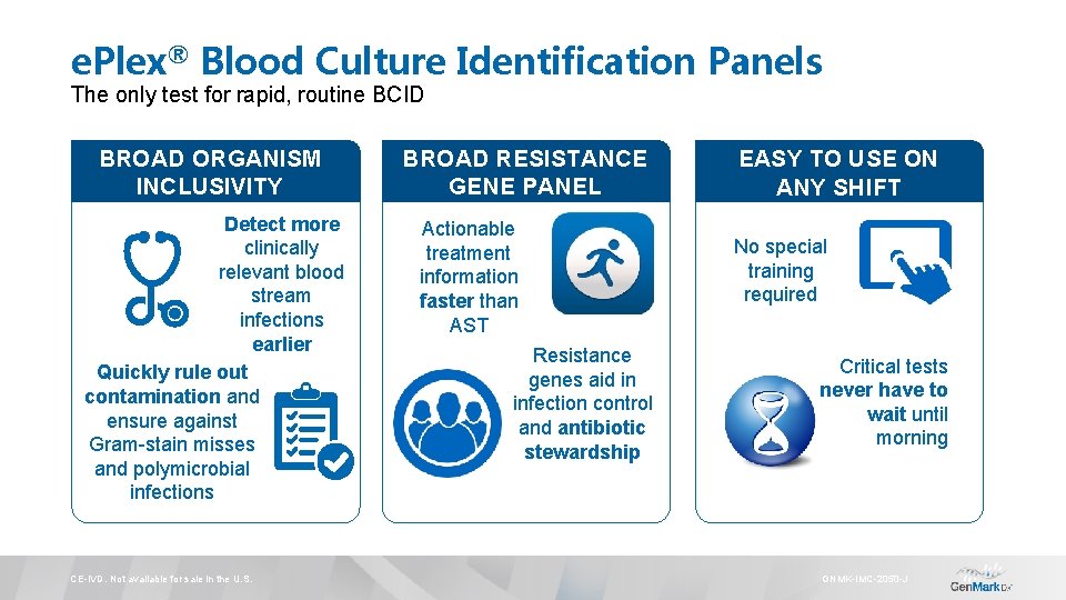 e Plex Blood Culture Identification Panel Designed for