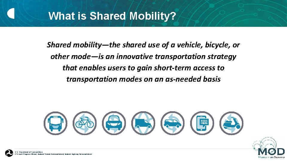 Introduction to Mobility on Demand MOD Bob Sheehan