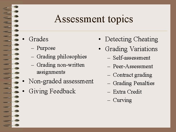 Assessment and Feedback Intro to College Teaching 2