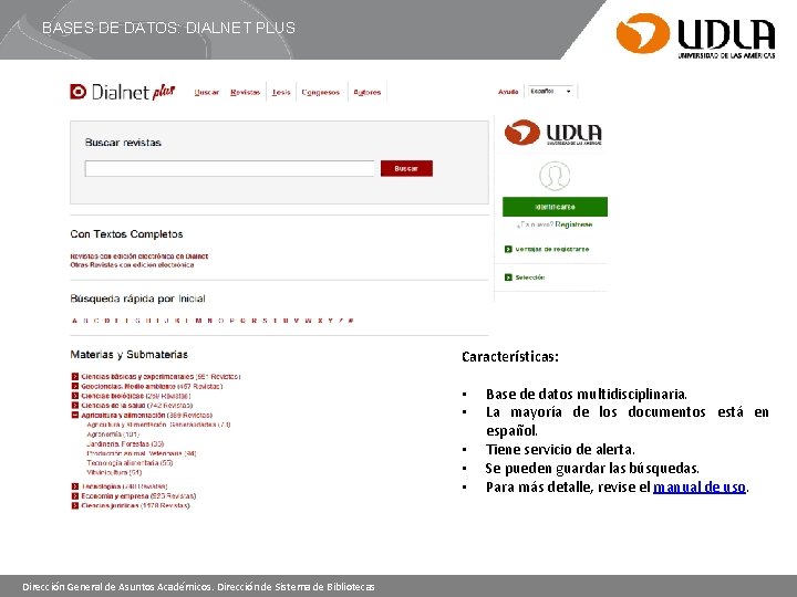 Sistema de Bibliotecas Universidad de Las Amricas Recursos