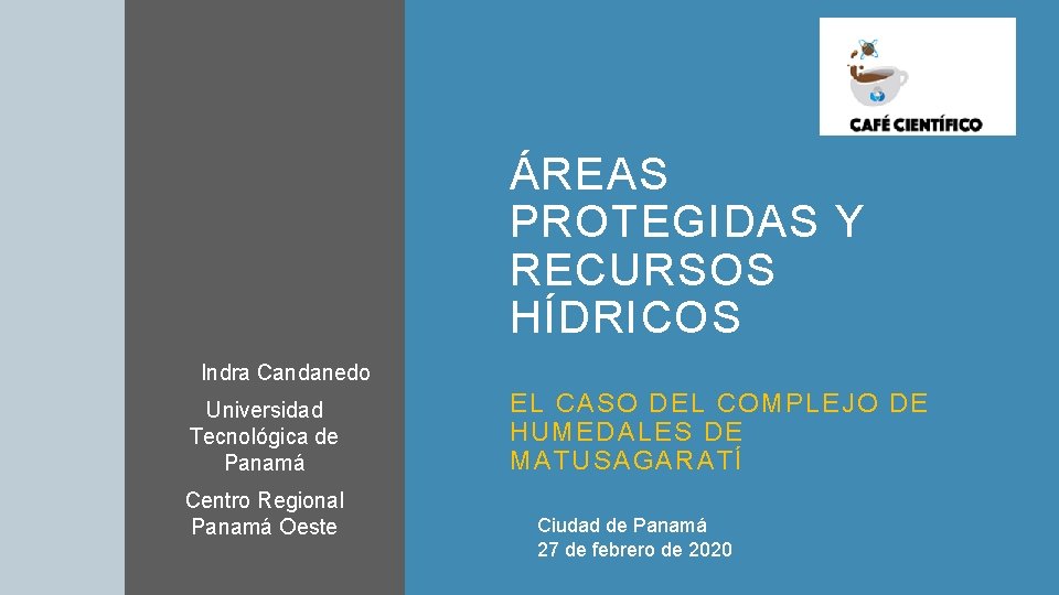 REAS PROTEGIDAS Y RECURSOS HDRICOS Indra Candanedo Universidad