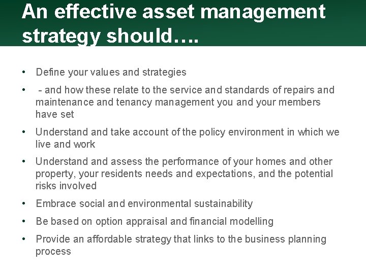 Effective Asset Management Sue Philpott Effective asset management