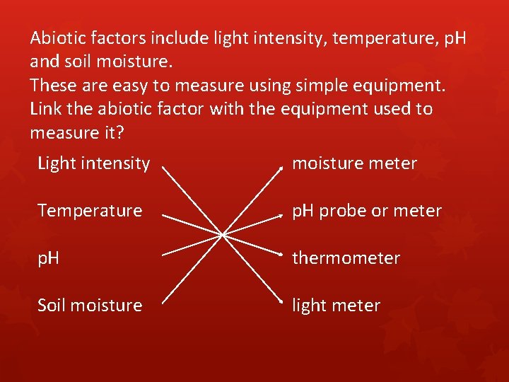 Sampling techniques and the measurement of abiotic and
