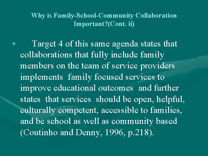 Family School and Community Collaboration Multicultural Considerations in