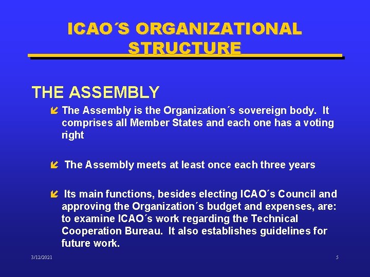 INTERNATIONAL CIVIL AVIATION ORGANIZATION Seminar on Airport Management