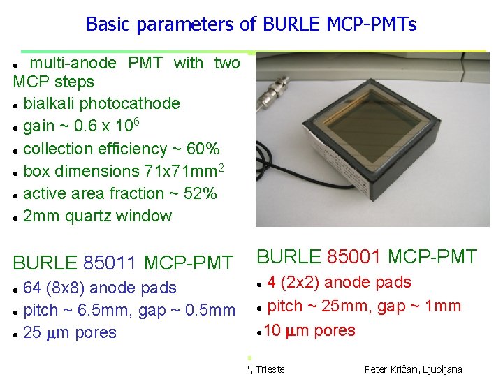 Timing and crosstalk properties of Burle multichannel MCP