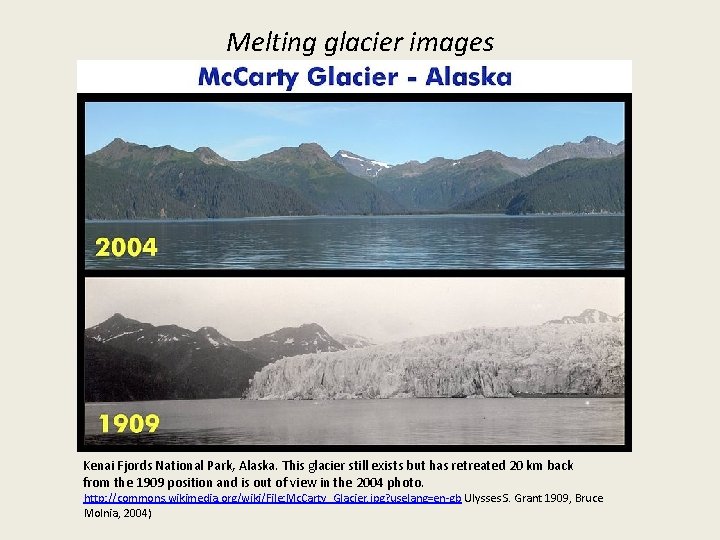 CRYOSPHERE CHANGES These slides show photographs and images