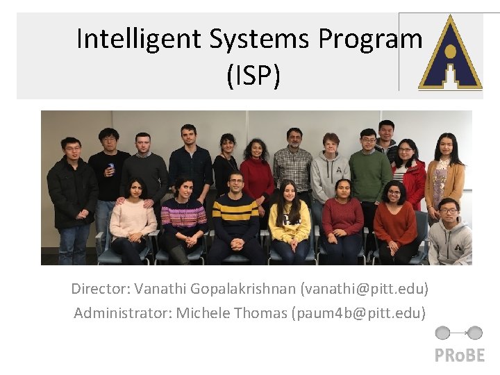 Biomedical Data Science for Precision Medicine Vanathi Gopalakrishnan