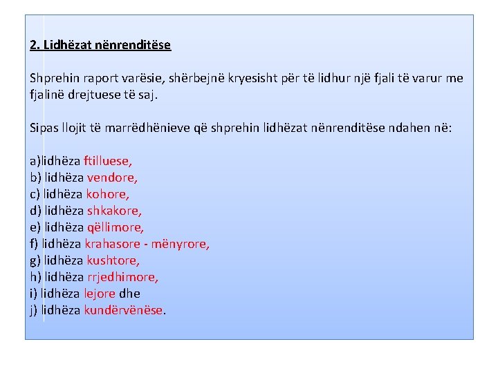 LIDHZA Gjuh Shqipe dhe Letrsi Drejtimi Ekonomi Viti