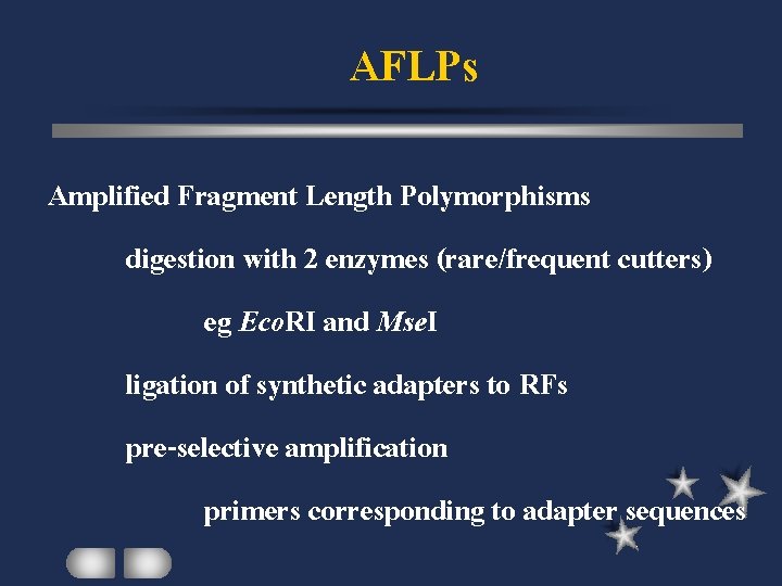 Molecular Marker Characterization of plant genotypes Morphological markers