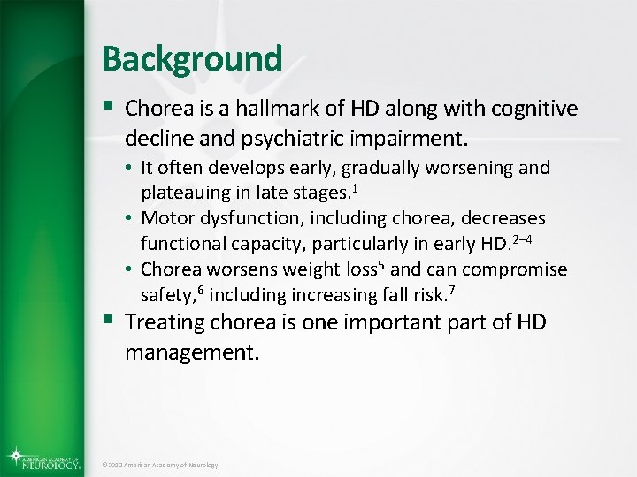 Evidencebased Guideline Pharmacologic Treatment of Chorea in Huntington