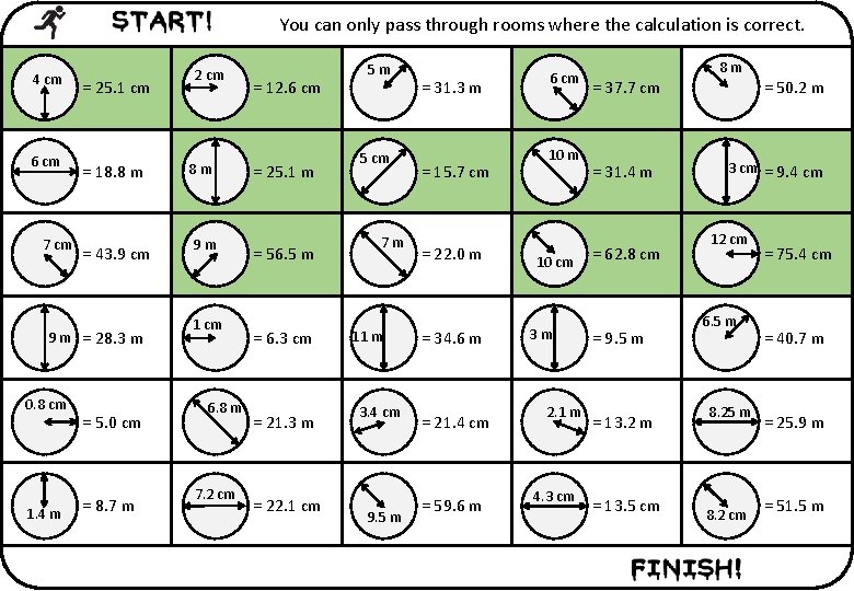 Circle Circumference True or False Maze Students need