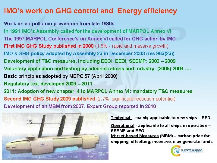 IMOs work on prevention of air pollution and