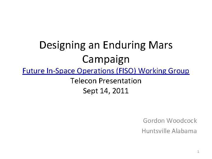 Designing an Enduring Mars Campaign Future InSpace Operations