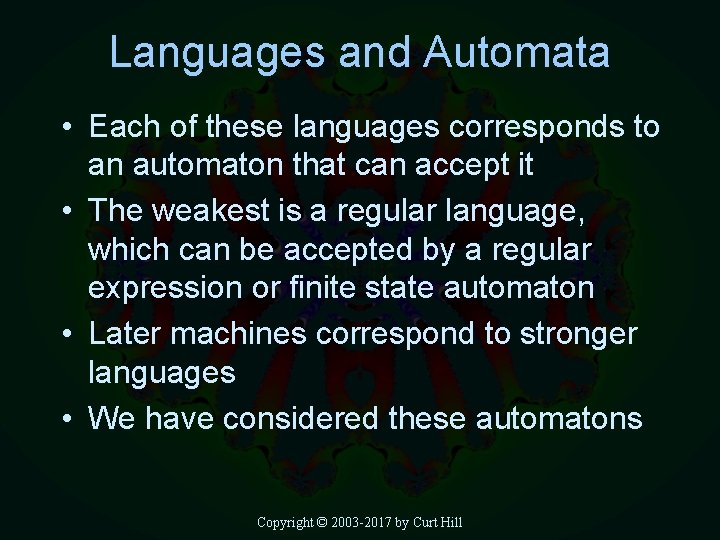 Grammar Types The Chomsky Hierarchy BNF and Derivation