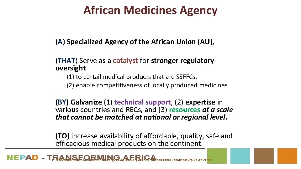 Overview of the African Medicines Regulatory Harmonization and