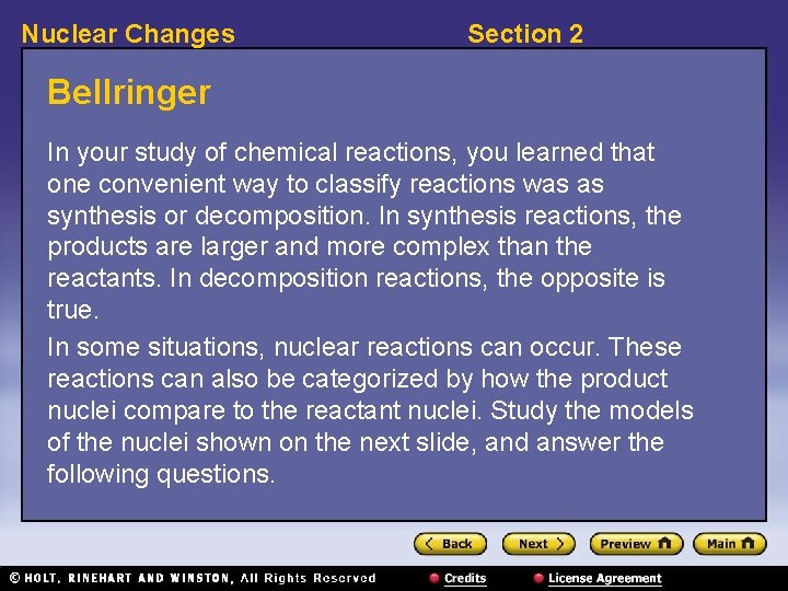 Nuclear Changes Section 2 Nuclear Fission and Fusion