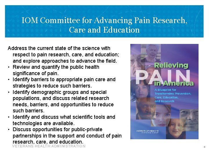 VHA NATIONAL PAIN MANAGEMENT STRATEGY Implementation of the