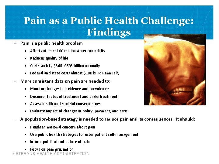 VHA NATIONAL PAIN MANAGEMENT STRATEGY Implementation of the