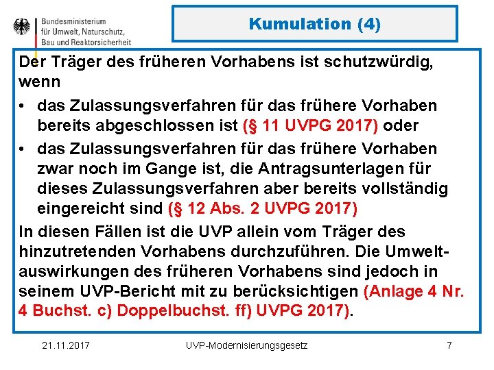 Fortentwicklung des UVPG durch das Gesetz zur Modernisierung
