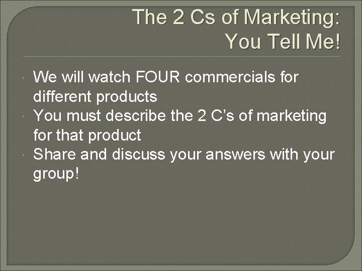 Marketing The 4 Ps and 2 Cs Marketing