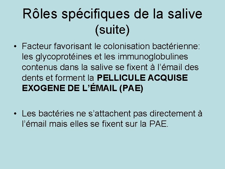 LA FLORE BUCCALE Environnement de la cavit buccale