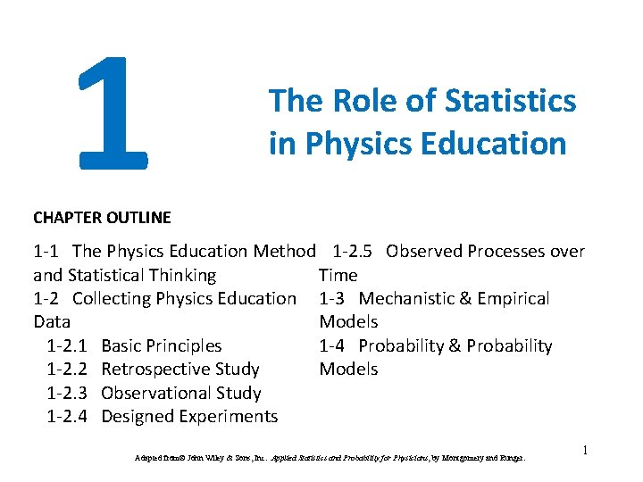 1 The Role of Statistics in Physics Education