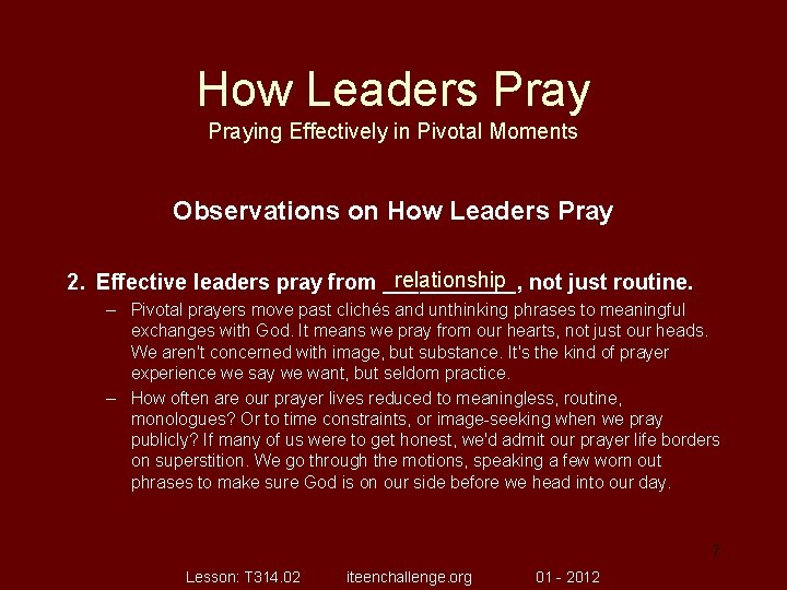 How Leaders Praying Effectively in Pivotal Moments by