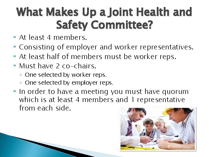 Basics of a Joint Health and Safety Committee