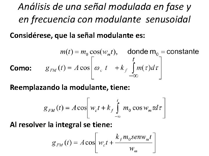 MODULACIN EN Frecuencia y Fase Modulacin de Fase