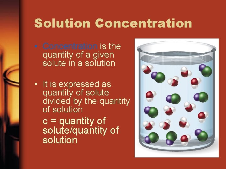 CHEMISTRY 3 U Concentration of Reactants in Solution