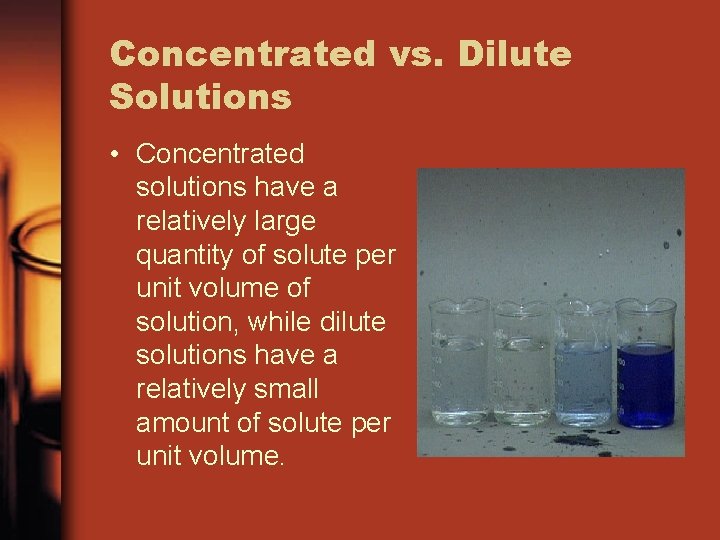CHEMISTRY 3 U Concentration of Reactants in Solution