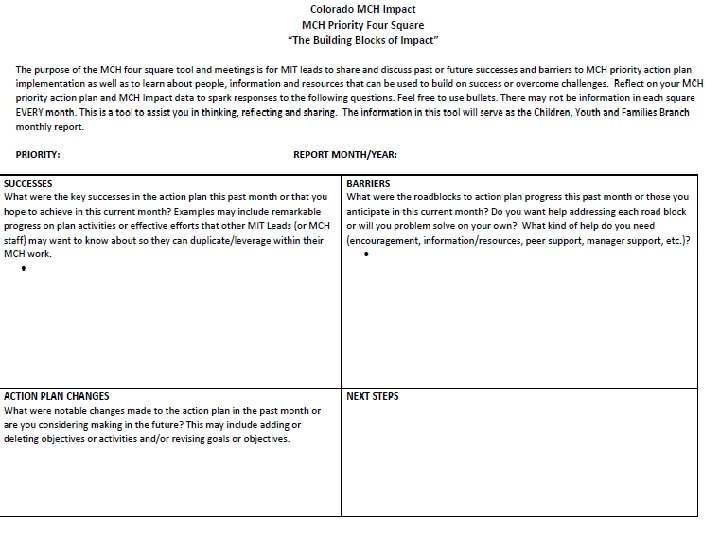 MCH Impact Colorado Maternal and Child Health Prevention